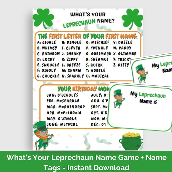 What is Your Leprechaun Name - Etsy