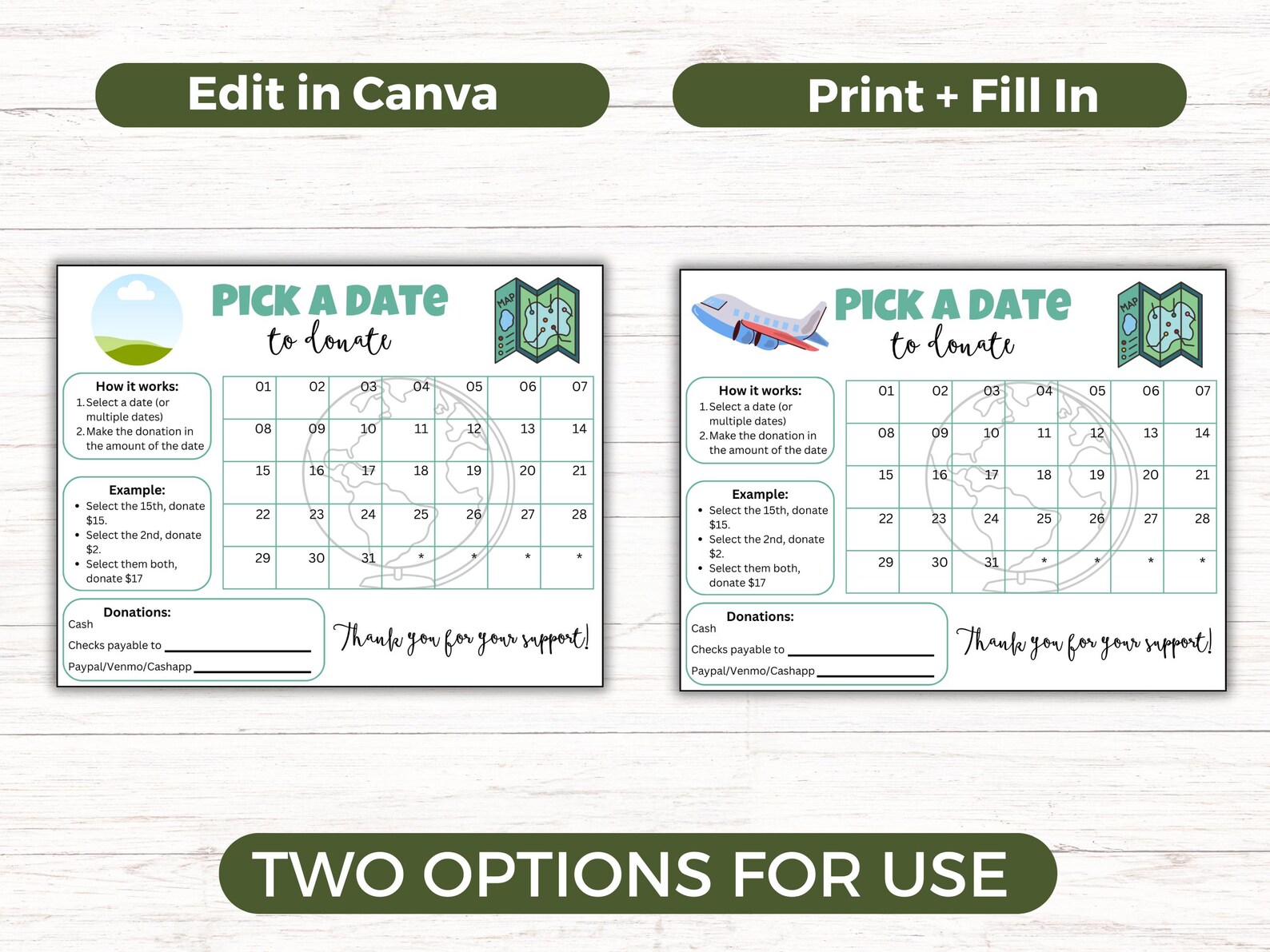 Editable Class Field Trip Pick A Date, Senior Trip Fundraiser Calendar ...