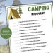 Camping Jokes, Camping Riddles, Camping Birthday Activity, Family ...
