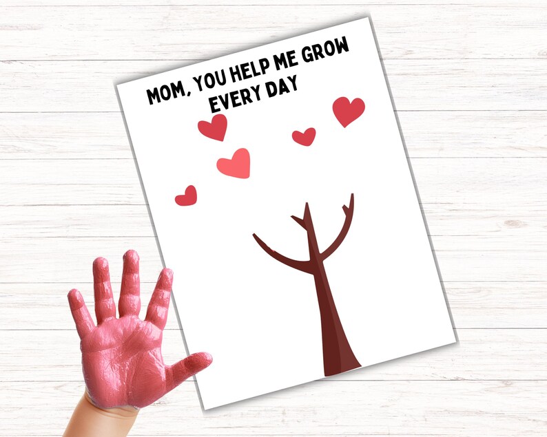 Mothers Day Tree Handprint Art, Mothers Day Flower Handprint Craft for ...