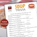 Soup Trivia Game, Soup Quiz, Printable Soup Cook-off Game for Kids and ...