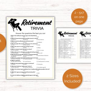 Retirement Trivia Game, Printable Retirement Quiz, Retirement Party ...