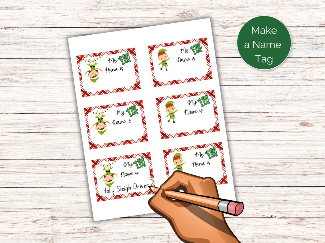 What's Your Elf Name Game + Name Tags, Christmas Party Game, Christmas ...