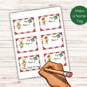 What's Your Elf Name Game + Name Tags, Christmas Party Game, Christmas ...