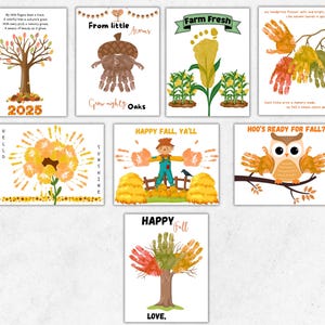 Fall Handprint Art Bundle, Fall Handprint Craft for Toddler, Fall ...