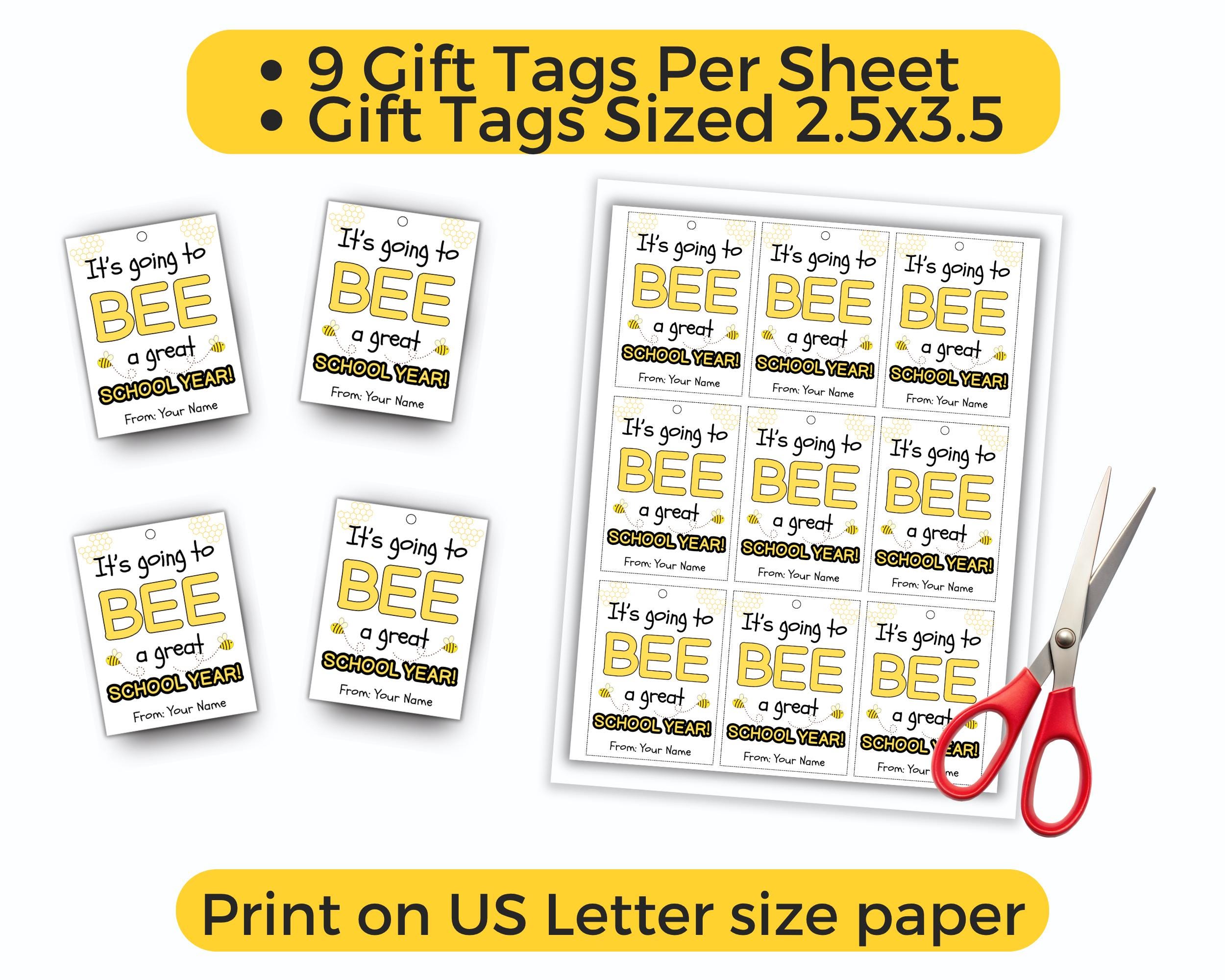 Editable Bee A Great Year Back to School Tag, Printable First Day of ...