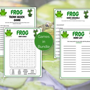 Frog Game Bundle, Frog Birthday Party Ideas, Hoppy Birthday Game, Frog ...