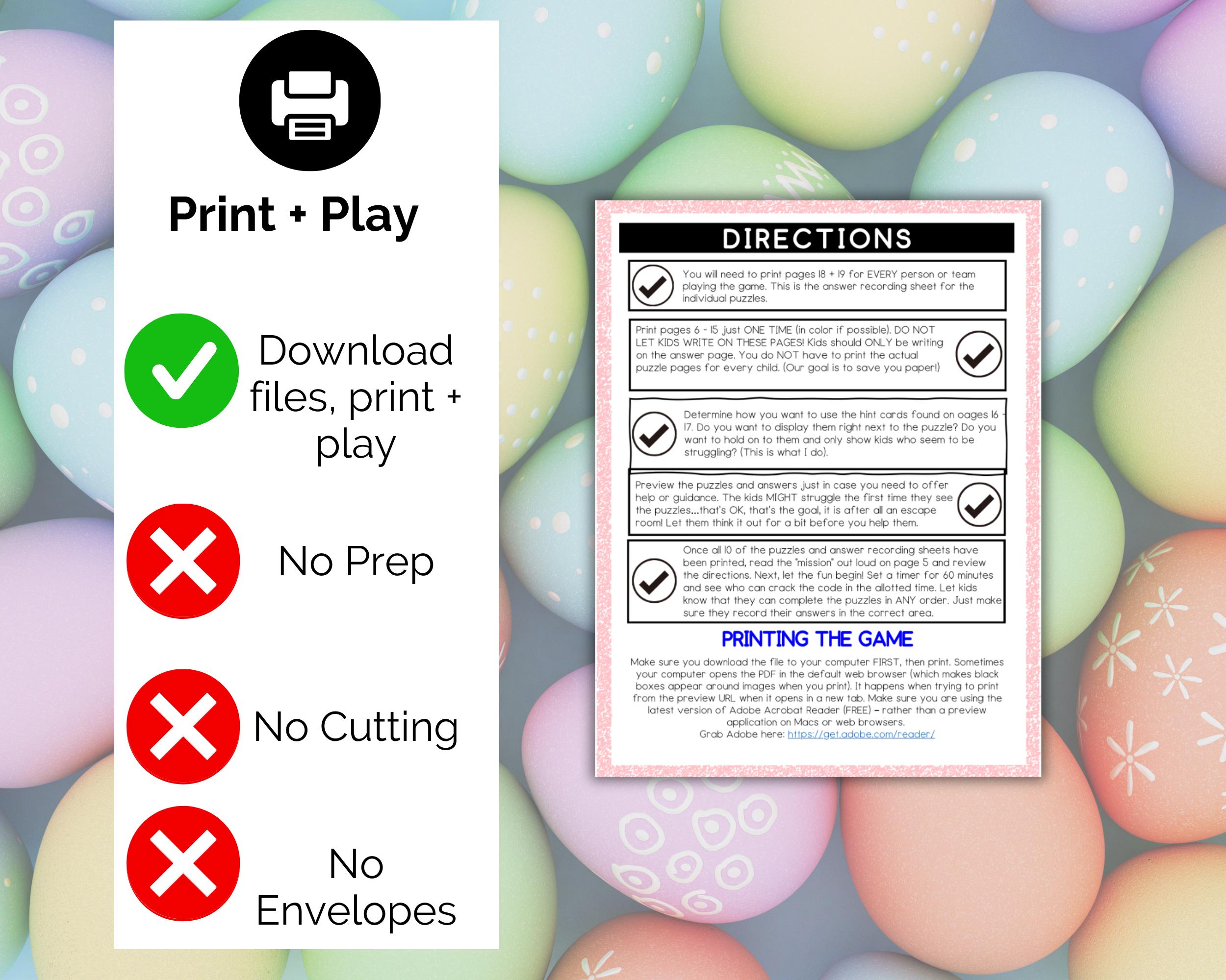 Easter Egg Escape Room Game, Printable Easter Escape Room Kit, DIY ...