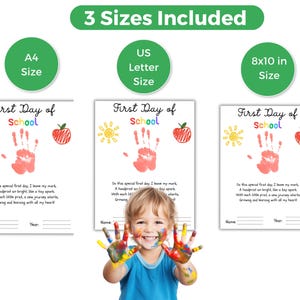 First Day of School Handprint Poem, 1st Day of School Handprint Craft ...