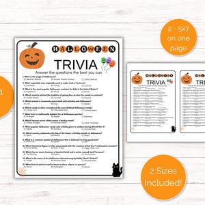 Halloween Trivia Game, Printable Halloween Trivia Quiz for Kids and ...