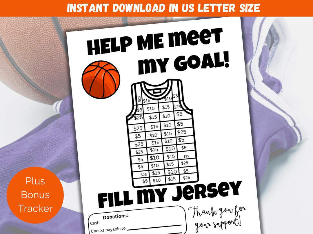 Fill My Basketball Jersey Fundraiser Template, Basketball Fundraiser ...
