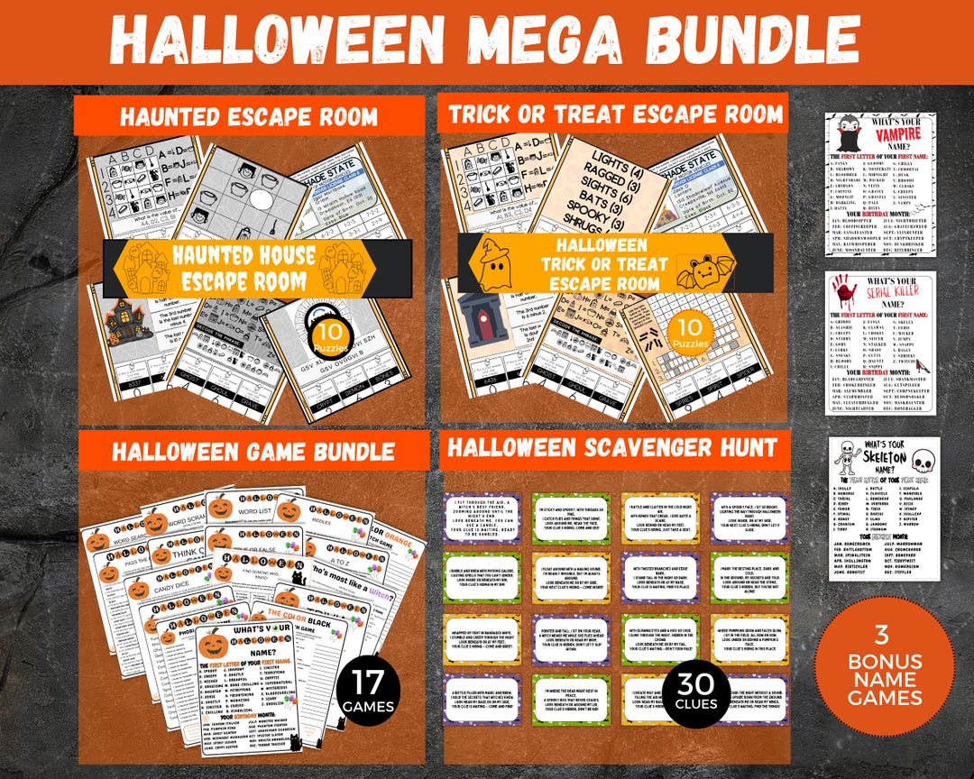 Halloween Mega Game Bundle, Halloween Party Games, Halloween Games for ...