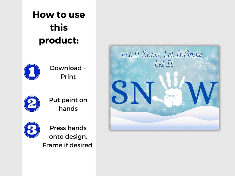 Let It Snow Handprint Art, Winter Handprint Craft for Toddlers ...
