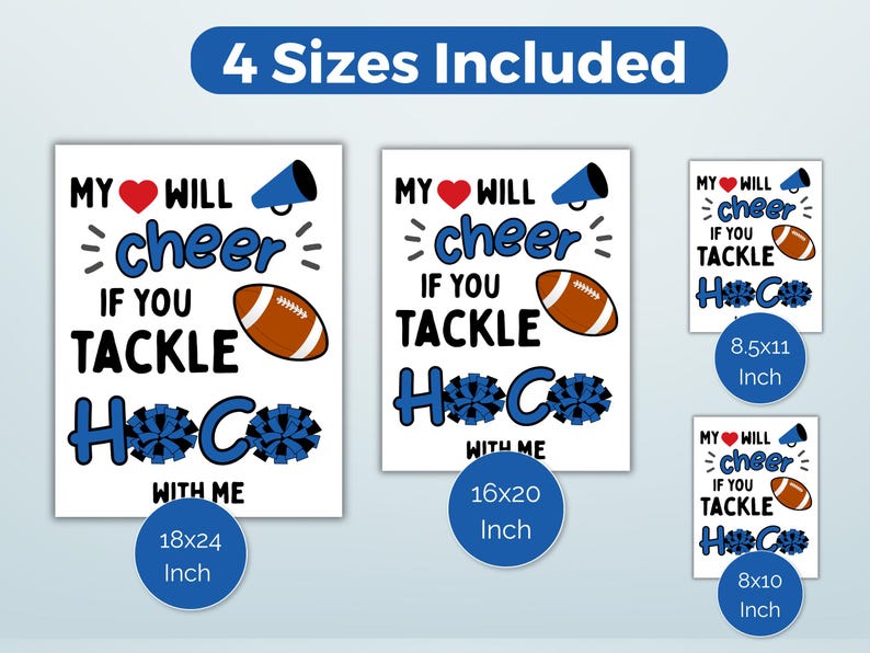 Editable Cheer + Football Homecoming Proposal Sign, Printable HOCO ...