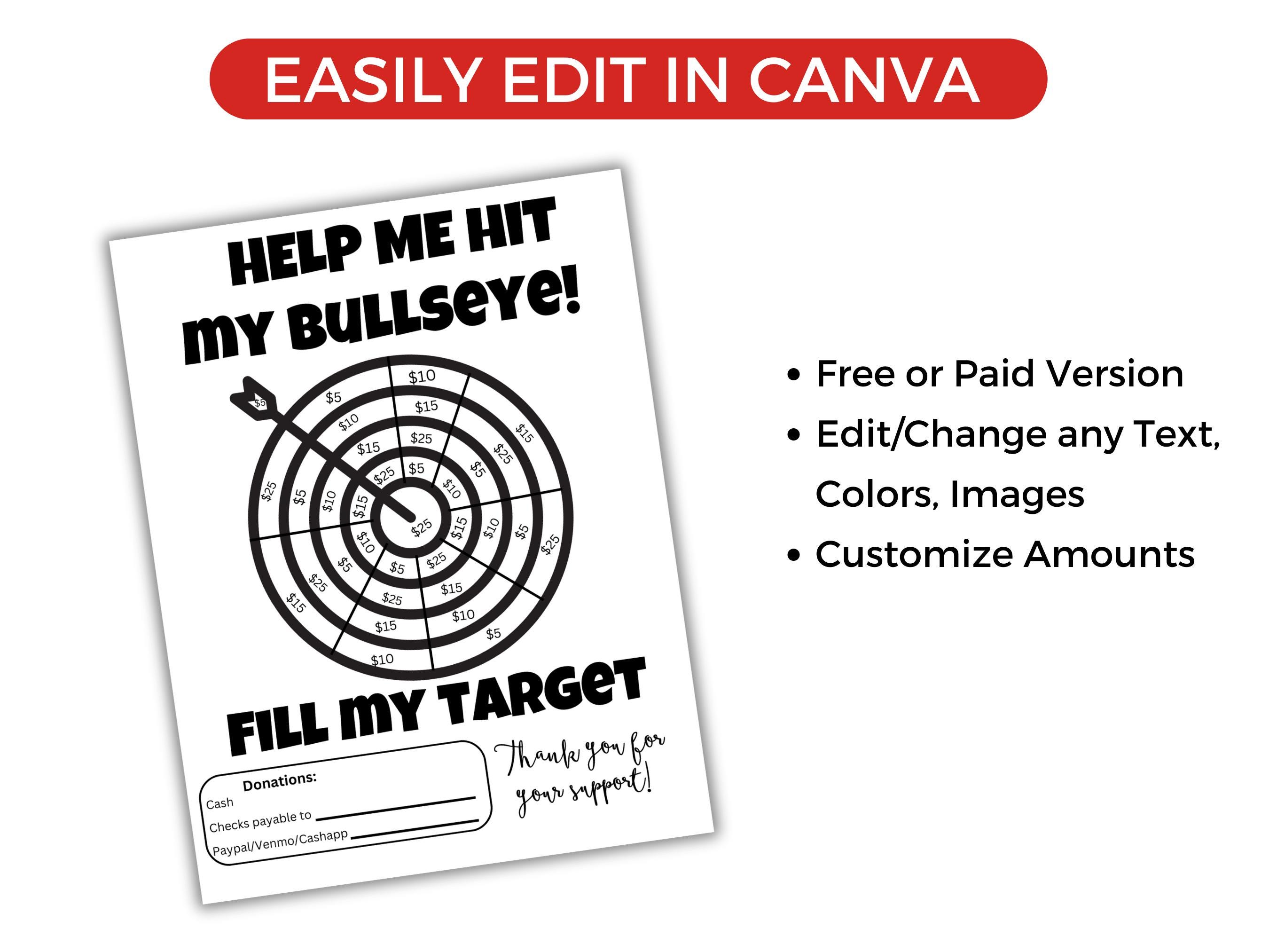 Editable Fill My Target Fundraiser Template, Archery Fundraiser Flyer ...