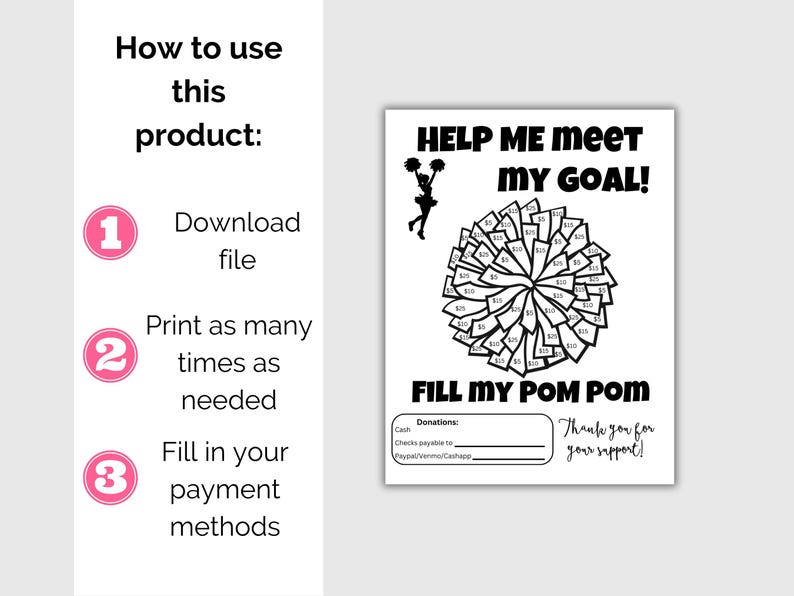 Fill My Pom Pom Fundraiser Template, Cheerleading Fundraiser Flyer ...
