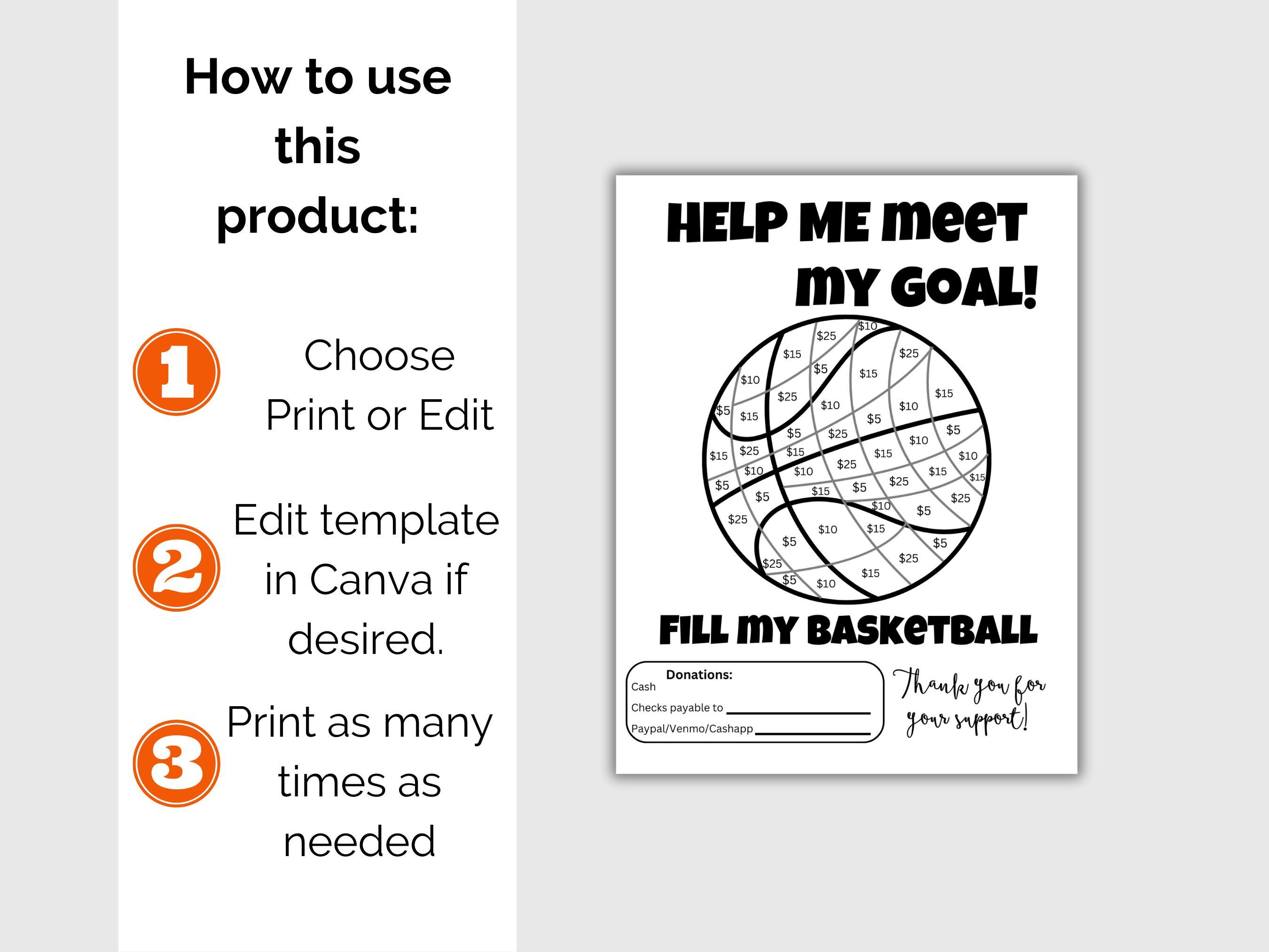 Editable Fill My Basketball Fundraiser Template, Fundraiser Flyer ...