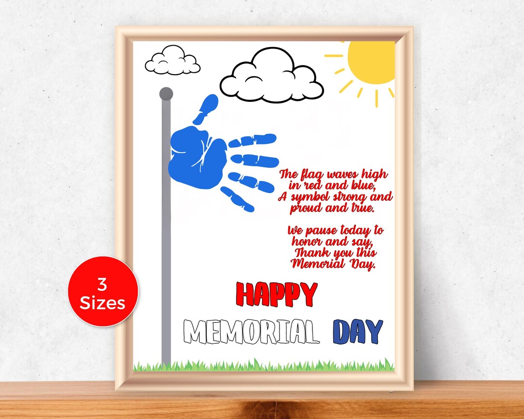 Memorial Day Flag Handprint Art, Memorial Day Handprint Craft for ...
