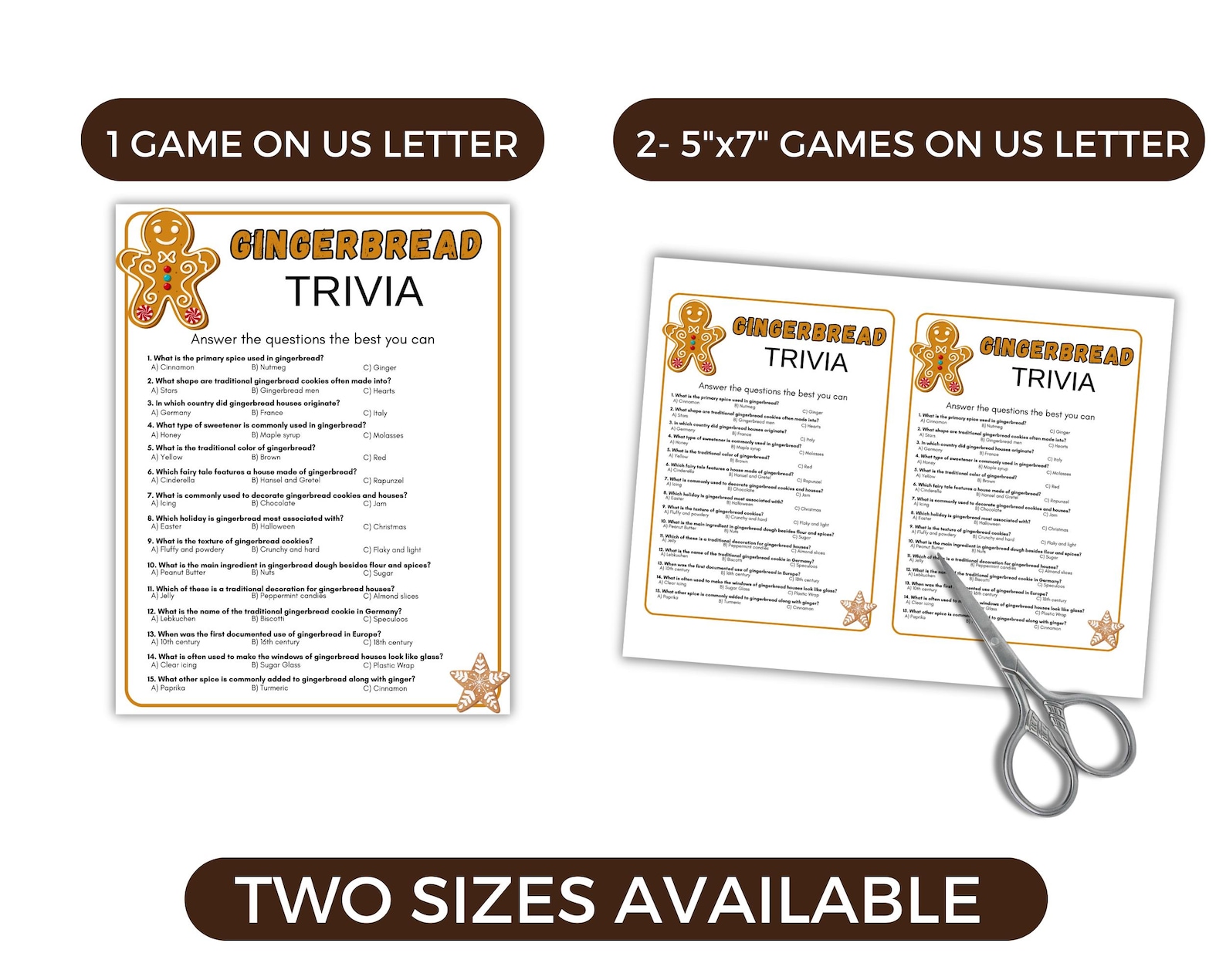 Gingerbread Game Bundle, 10 Printable Gingerbread Party Games ...