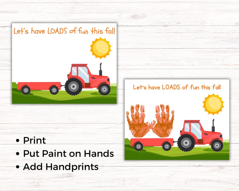 Fall Pumpkin Tractor Handprint Art, Fall Handprint Craft for Toddlers ...