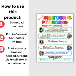 EDITABLE Meet the PTA PTO Board Flyer Template, Pta Volunteer Board ...