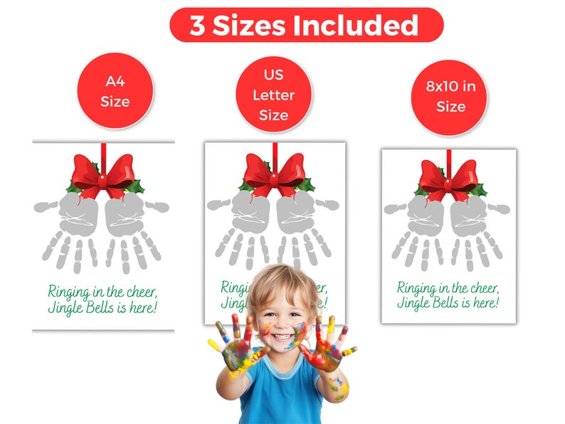 Christmas Jingle Bells Handprint Art, Christmas Handprint Craft for ...