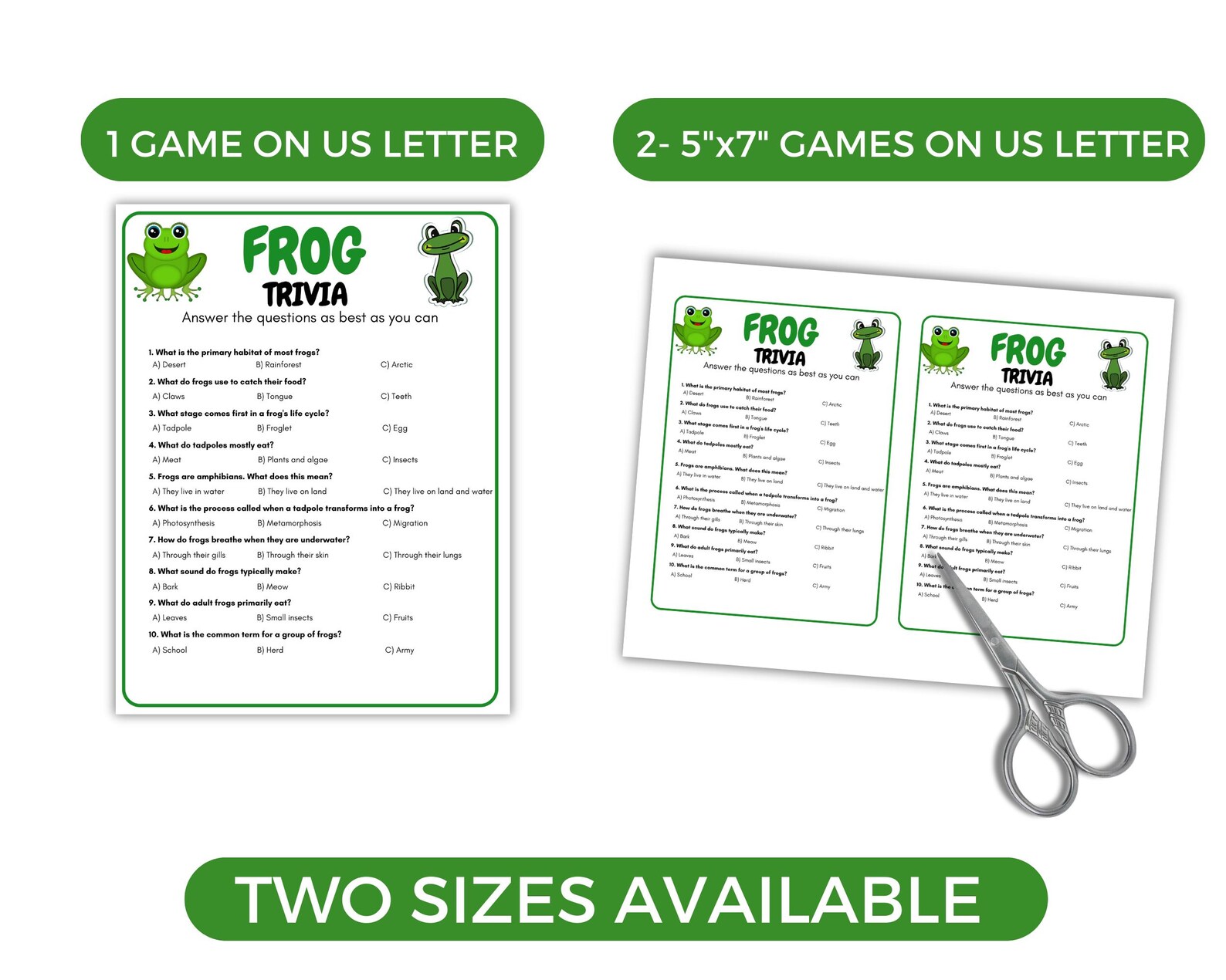 Frog Game Bundle, Frog Birthday Party Ideas, Hoppy Birthday Game, Frog ...