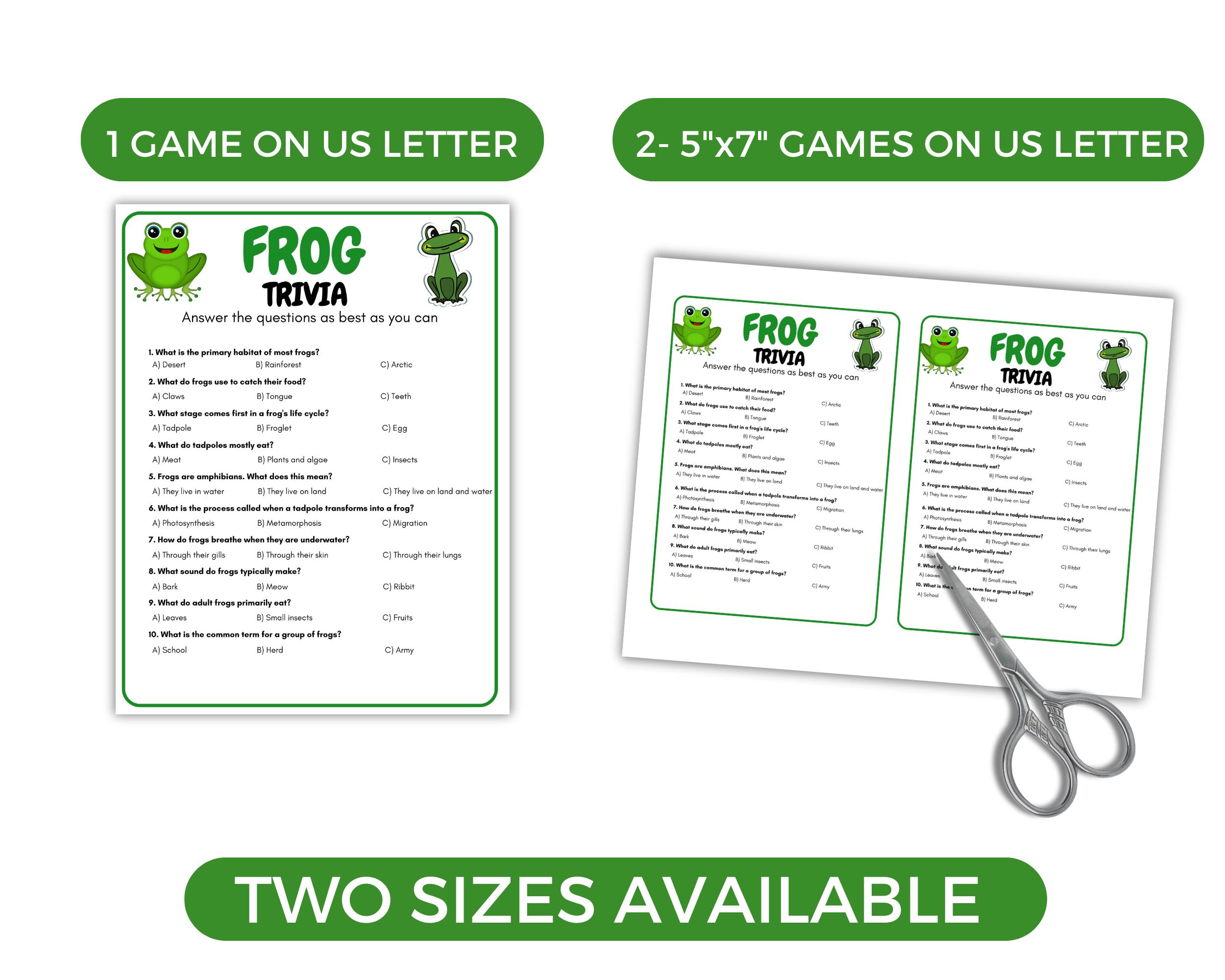 Frog Game Bundle, Frog Birthday Party Ideas, Hoppy Birthday Game, Frog ...