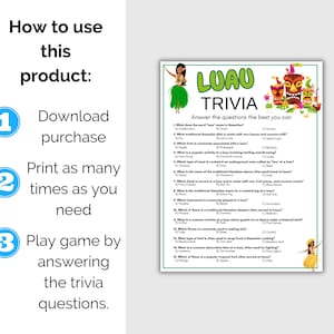 Luau Trivia Game, Luau Quiz, Hawaiian Party Game, Tropical Birthday ...
