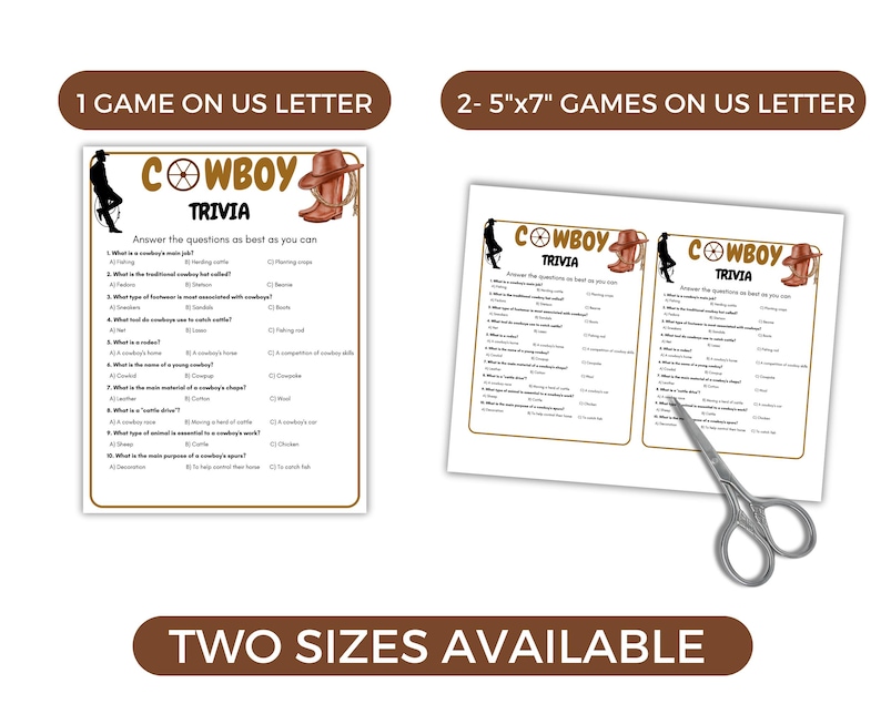 Cowboy Game Bundle, Printable Cowboy Games, Cowboy Party Games, Wild ...