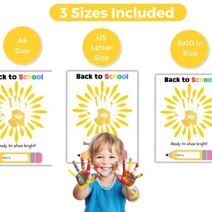Back to School Handprint Art, Shine Bright Handprint Craft, Preschool ...