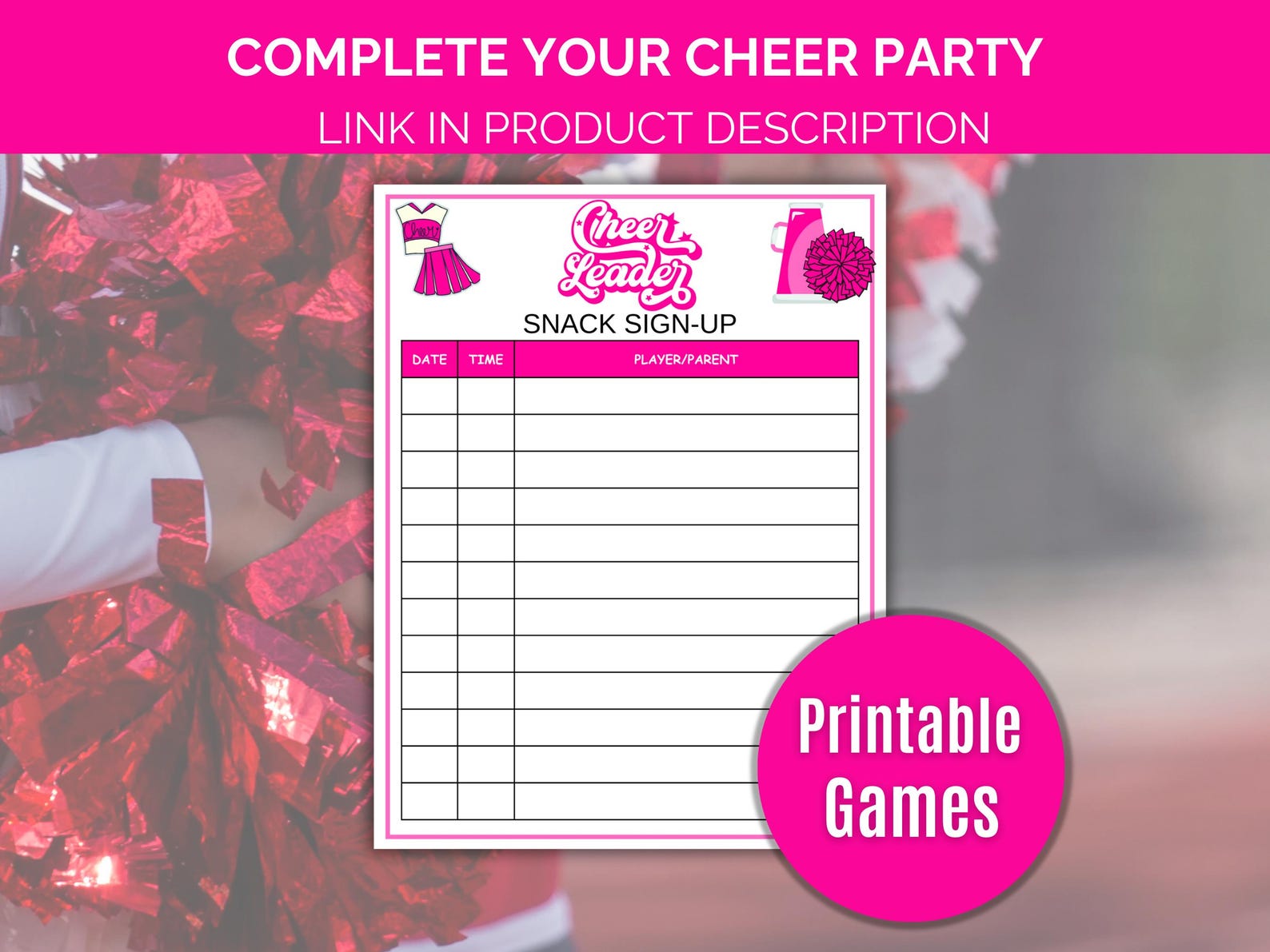 What's Your Cheer Name Game + Name Tags, Printable Cheer Party Game ...