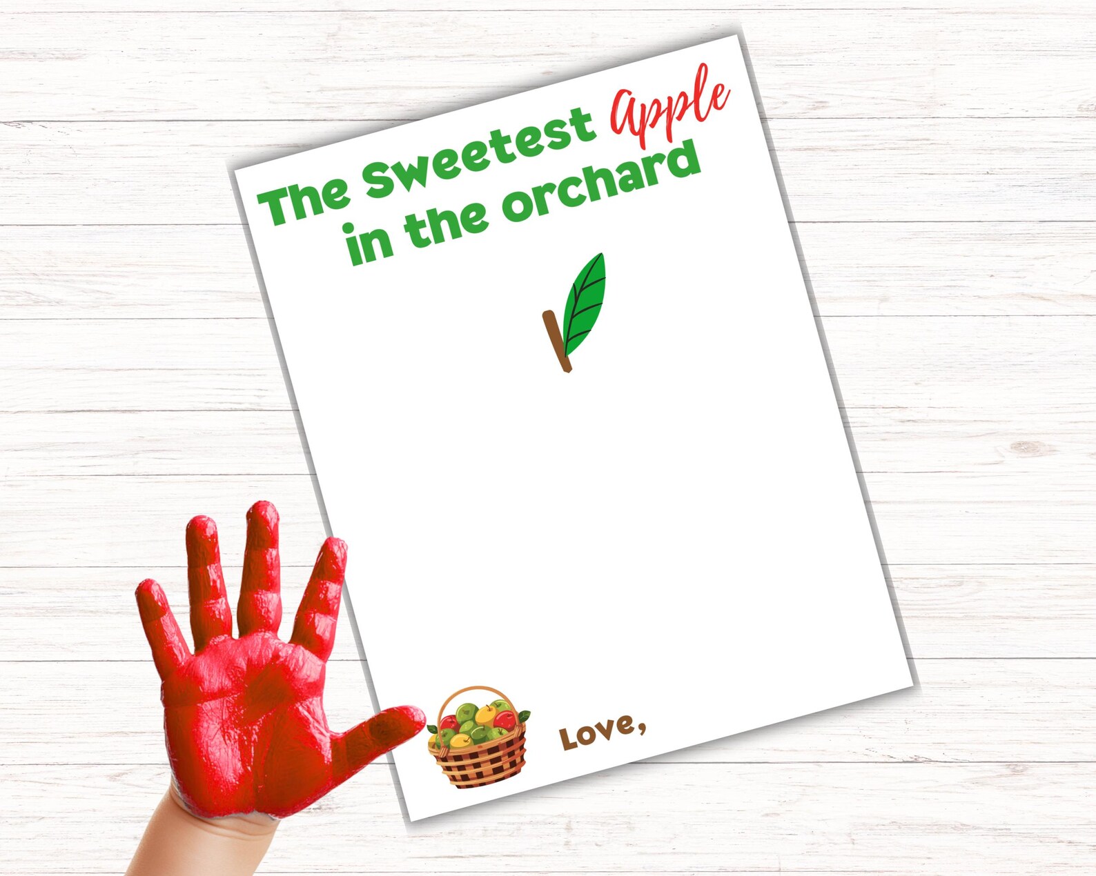 Apple Fall Handprint Art, Fall Handprint Craft for Toddlers, Fall ...