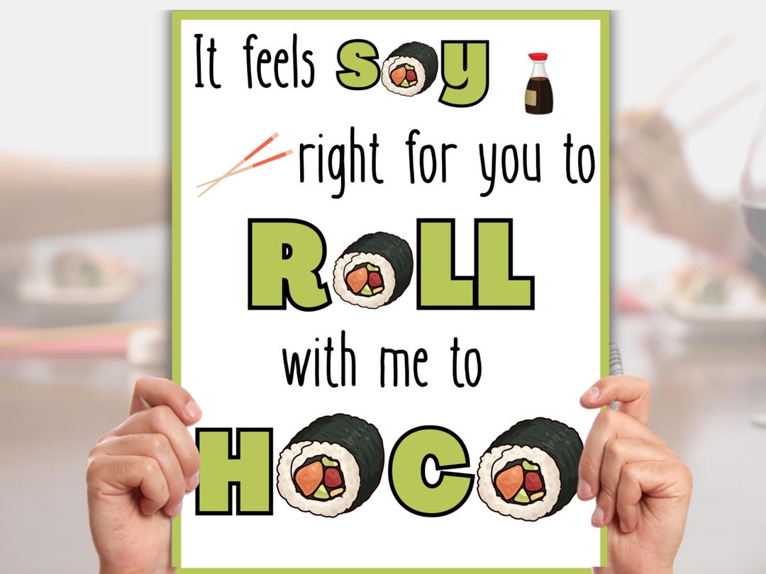 Printable Sushi Homecoming Proposal Sign, Printable HOCO Poster ...