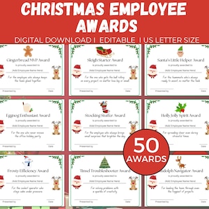Christmas Employee Awards, 50 Funny Christmas Awards for Employees ...
