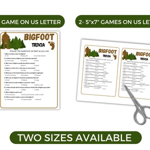 Bigfoot Games, Bigfoot Party Printable, Sasquatch Activity for Kids ...