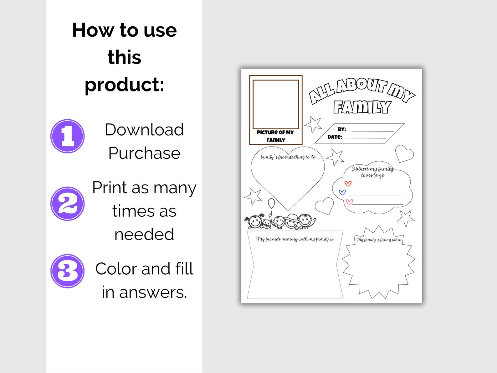 All About My Family Worksheet Printable, All About My Family Coloring ...