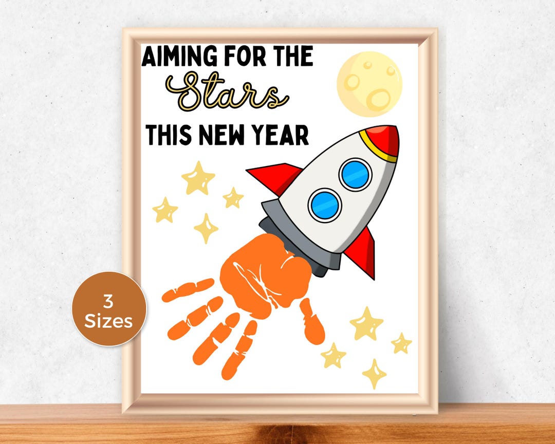 New Years Rocket Handprint Art, 2026 New Years Handprint Craft for ...