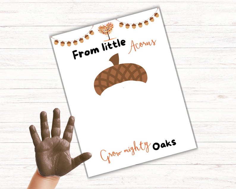 Acorn Fall Handprint Art, Fall Handprint Craft for Toddlers, Fall ...