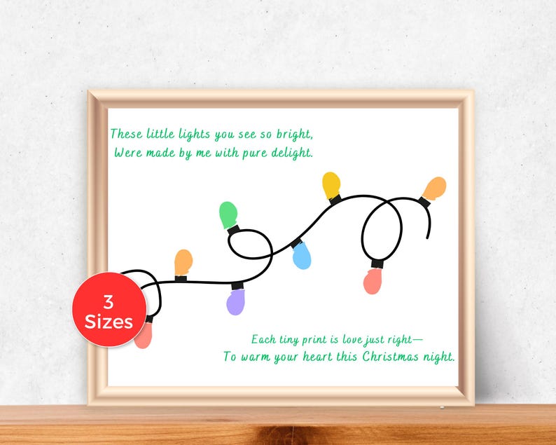 Christmas Lights Fingerprint Art, Christmas Handprint Craft for ...