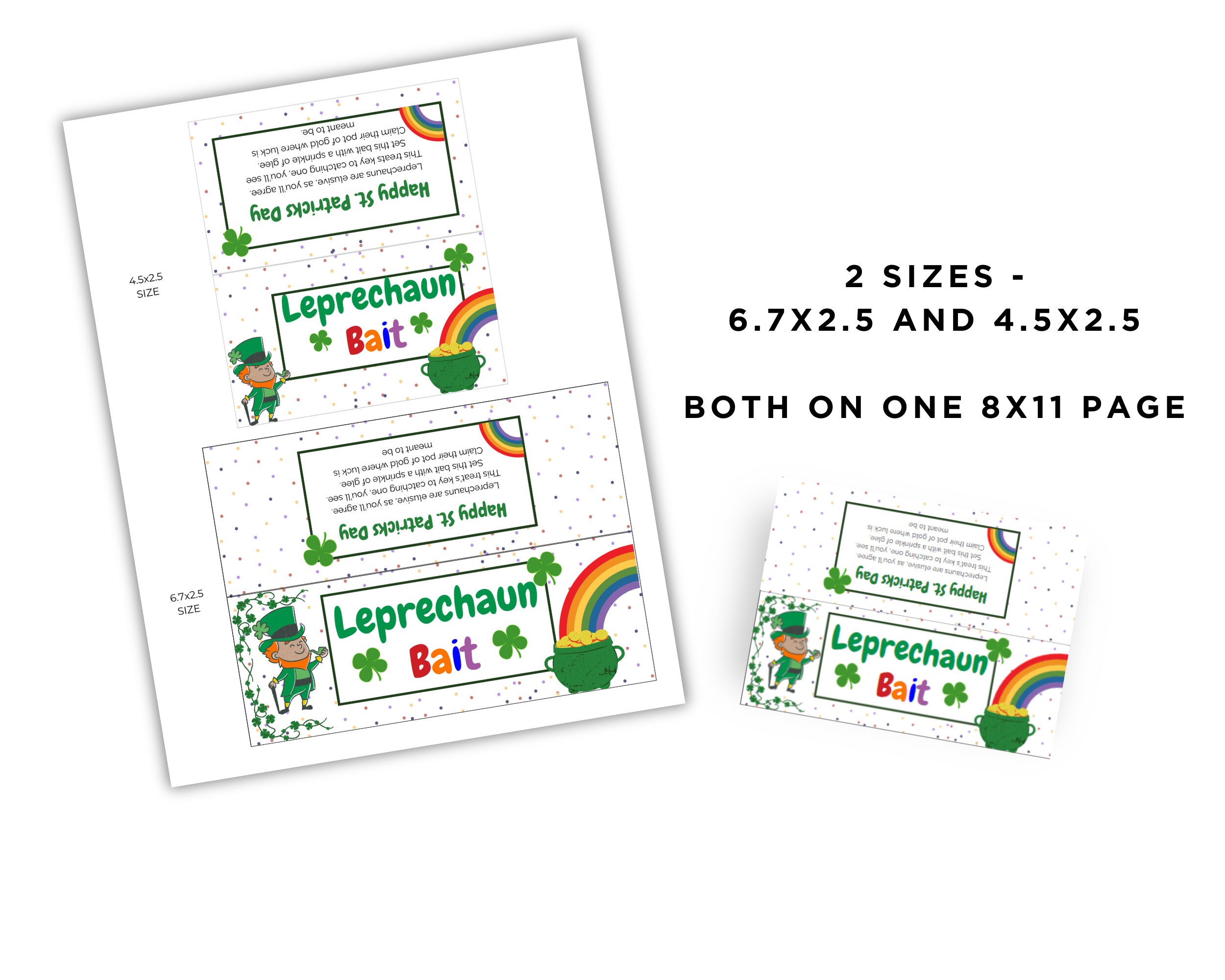 Leprechaun Bait Treat Bag Topper, Printable St. Patricks Day Treat Tag ...