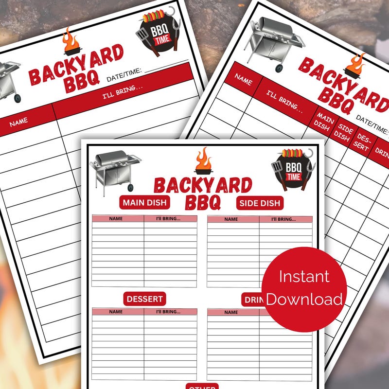 Cookout Sign up Sheet - Etsy