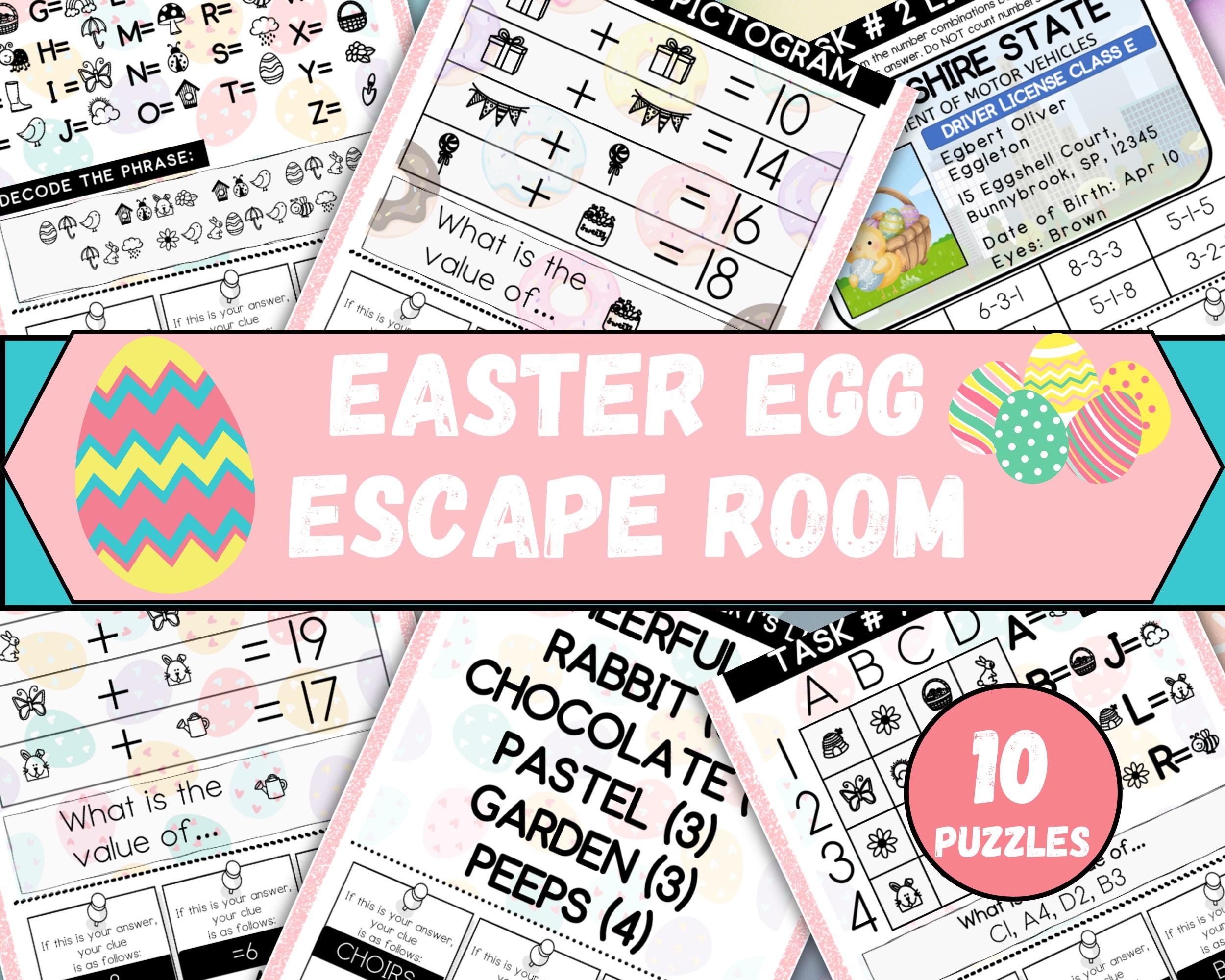 Easter Egg Escape Room Game, Printable Easter Escape Room Kit, DIY ...