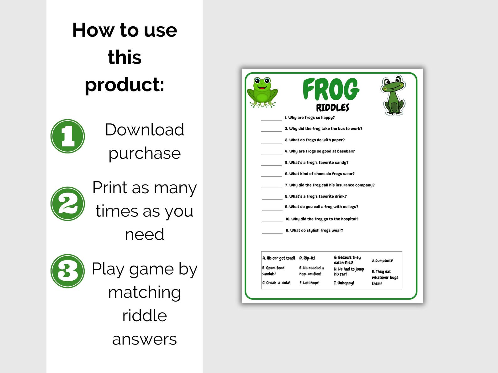 Frog Jokes, Frog Riddles, Frog Birthday Party Idea, Frog Printable ...