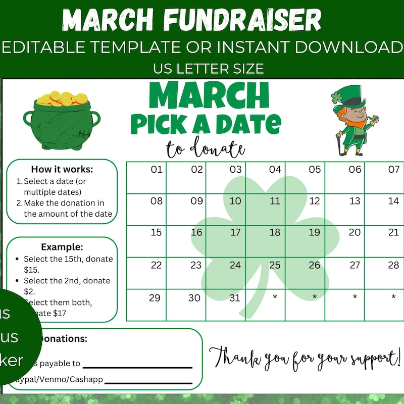 St Patricks Day Calendar - Etsy