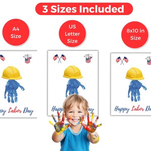 Labor Day Handprint Art, Labor Day Hard Hat Handprint Craft for ...