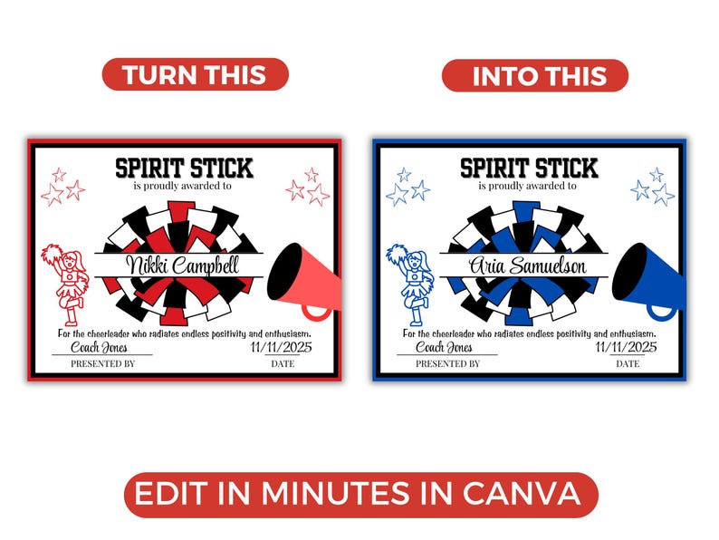 Editable Cheerleading Award Certificates, 101 Printable End of Season ...