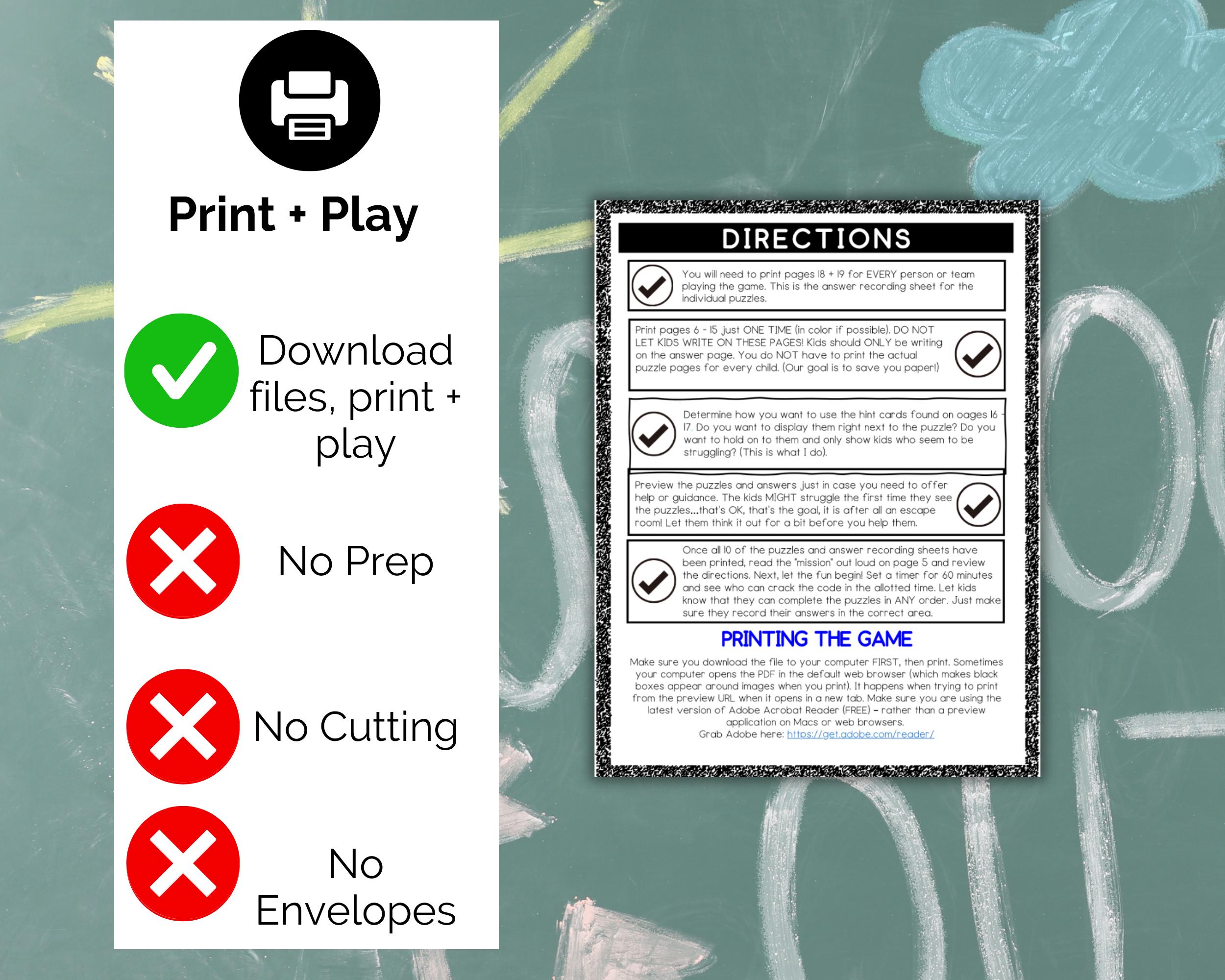 Last Day of School Escape Room Game, Printable End of Year Escape Room ...
