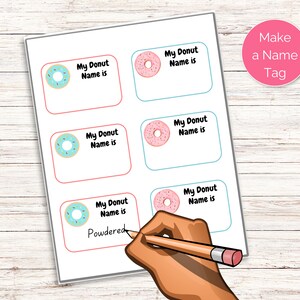 What's Your Donut Name Game + Name Tags, Donut Party Game, Donut ...