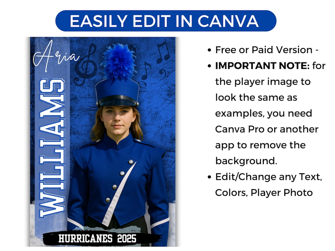 Editable Senior Marching Band Banner Template, Custom Marching Band ...